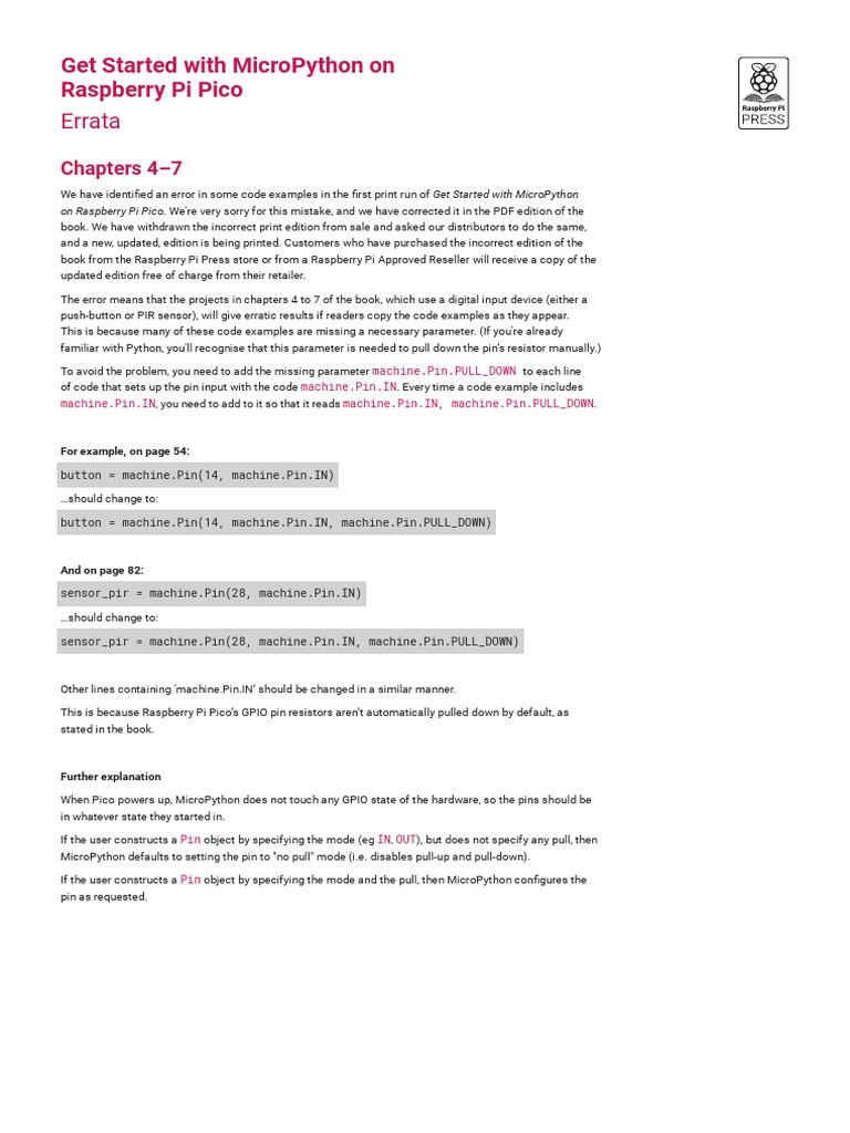Get Started With Micropython Errata | PDF | Computer Engineering | Computing