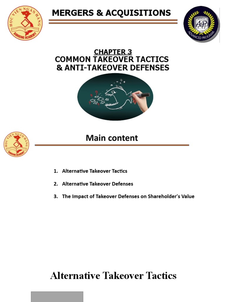 L5,6 - Common Takeover Tactics and Antitakeover Defenses | PDF ...