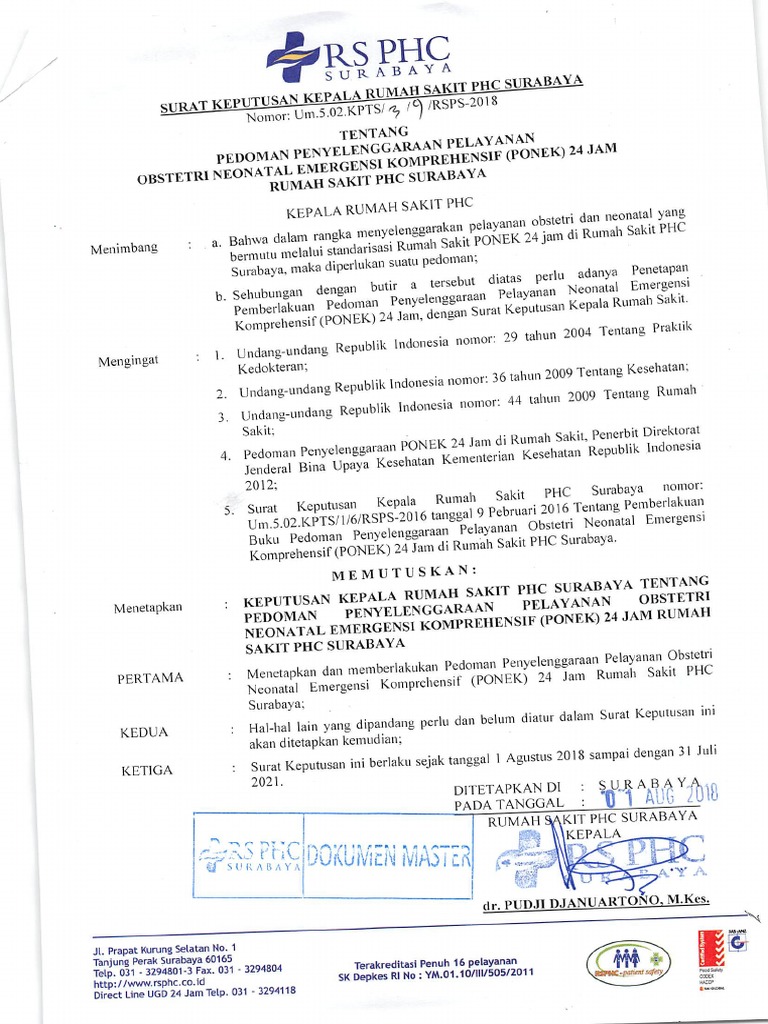 3 Pedoman Penyelenggaraan Pelayanan Obstetri Neonatal Emergensi Komprehensif (PONEK) 24 Jam RS ...