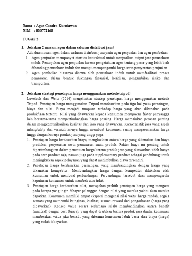 Agus Candra Kurniawan - 030772168 - EKMA4568 - Tugas 2 | PDF | Karier & Perkembangan