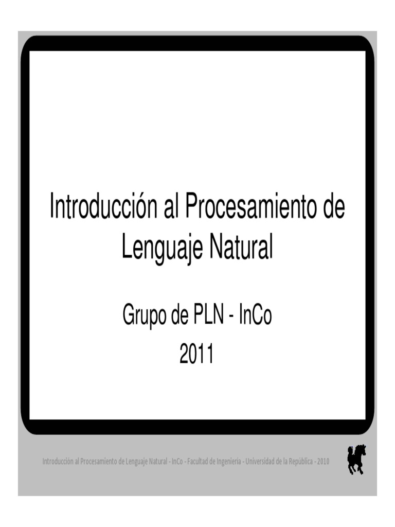 Introducción Al Procesamiento de Lenguaje Natural | PDF | Información ...