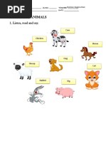 Domestic Animals Chart for Kids | PDF