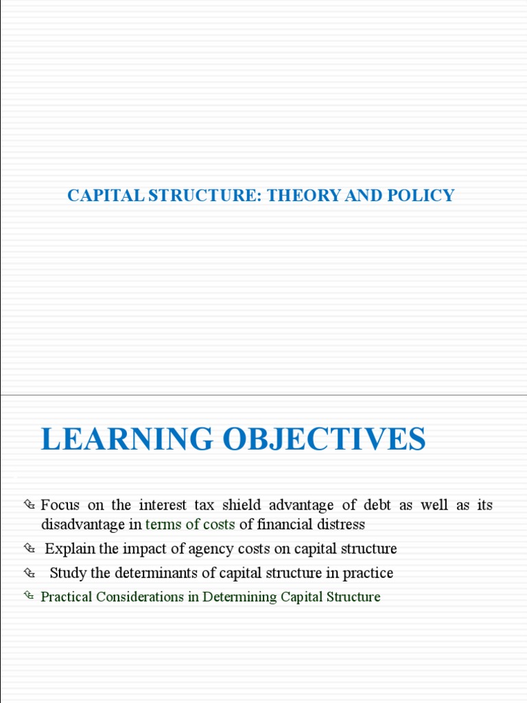 Capital Structure: Theory and Policy | PDF | Capital Structure ...