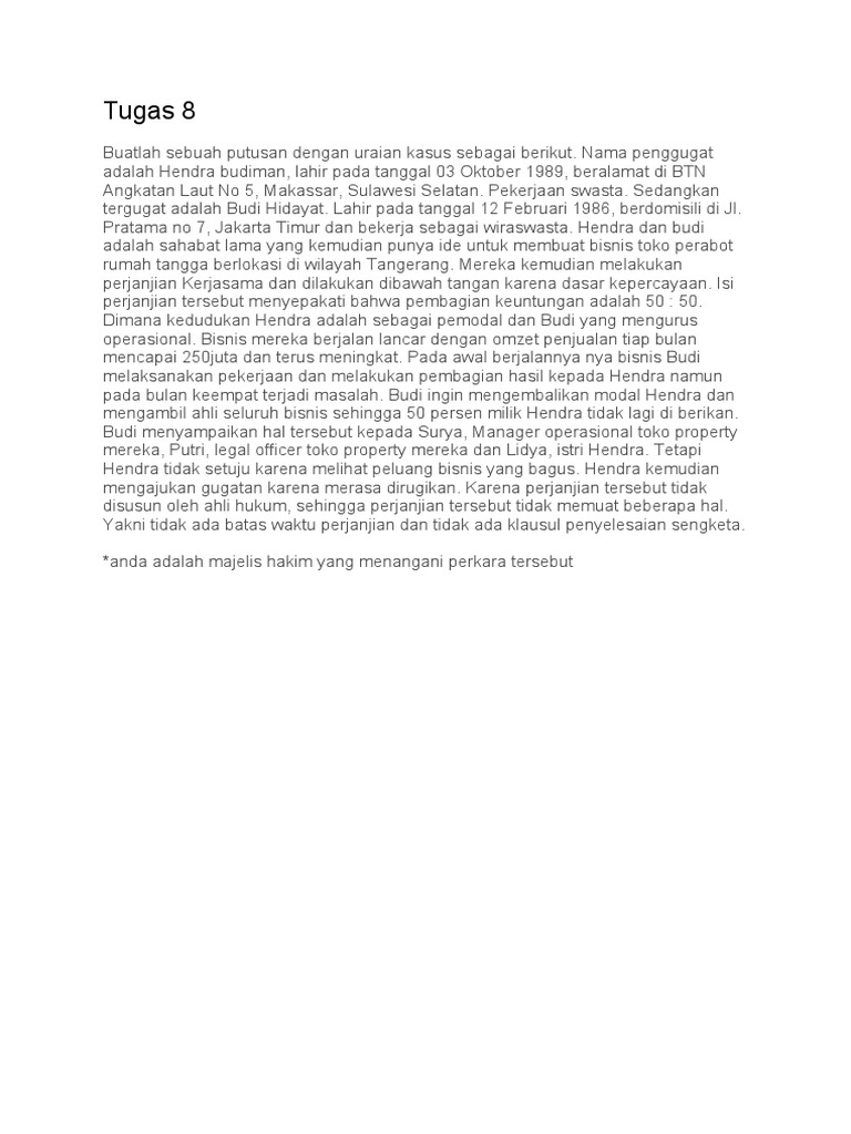 Tugas 8 PPB | PDF | Hukum