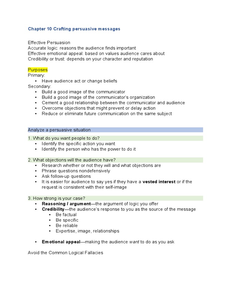 Crafting Effective Persuasive Messages | PDF | Performance Appraisal ...