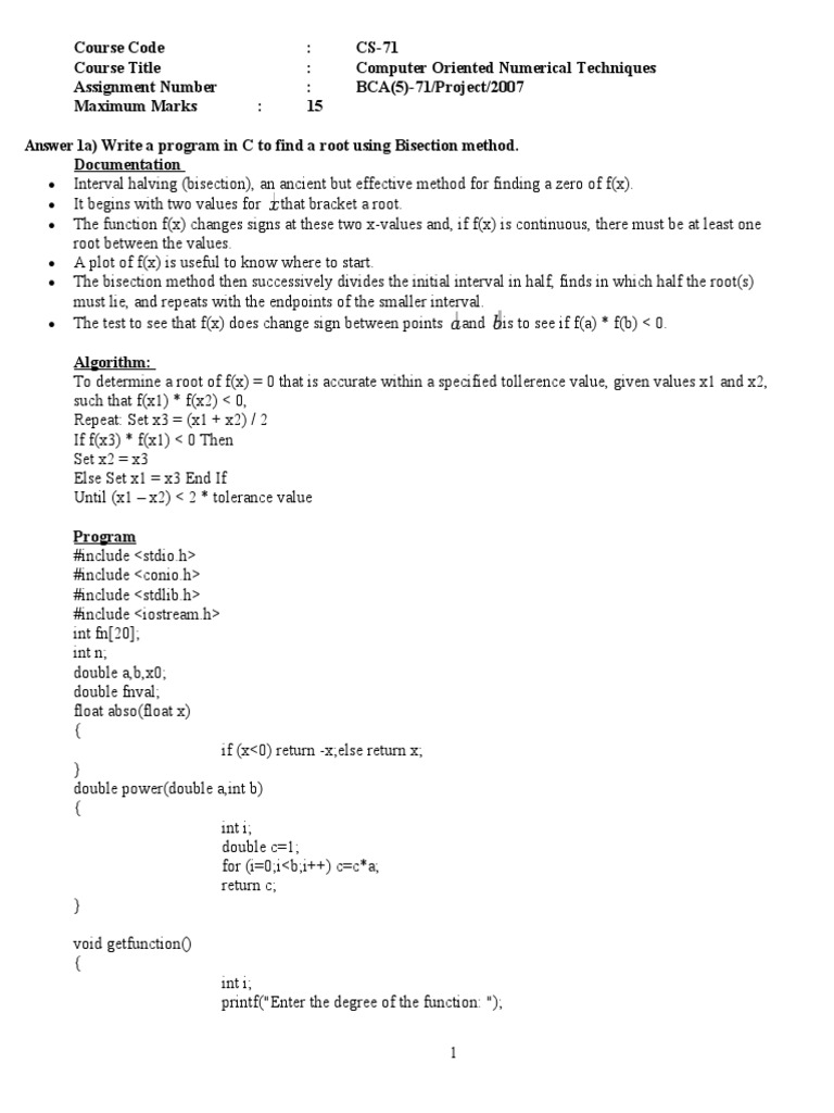 CS 71 (2007) | PDF | Mathematical Objects | Numerical Analysis