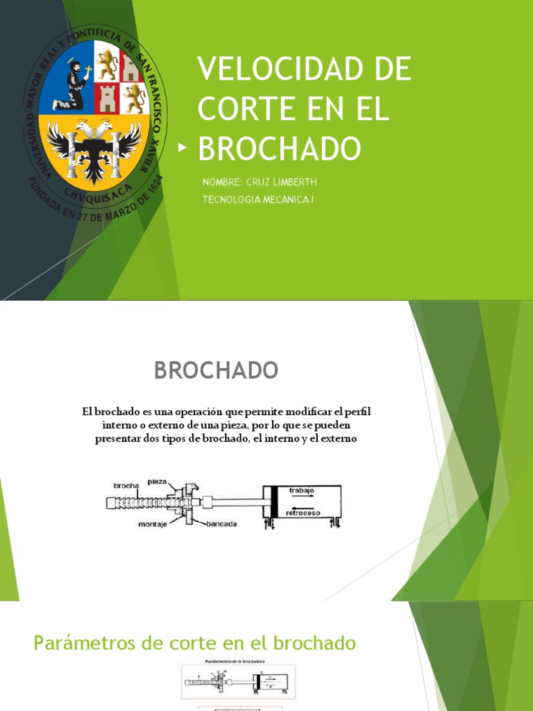 Velocidades y fuerzas de corte óptimas en el proceso de brochado | PDF ...