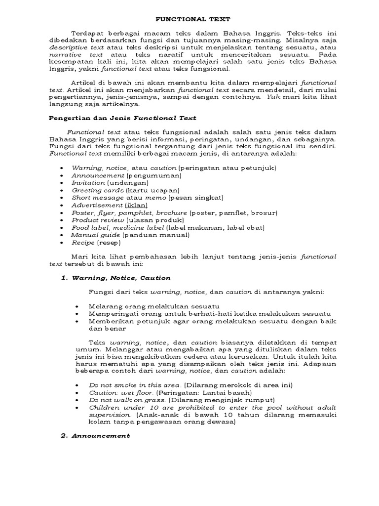 Functional Text | PDF