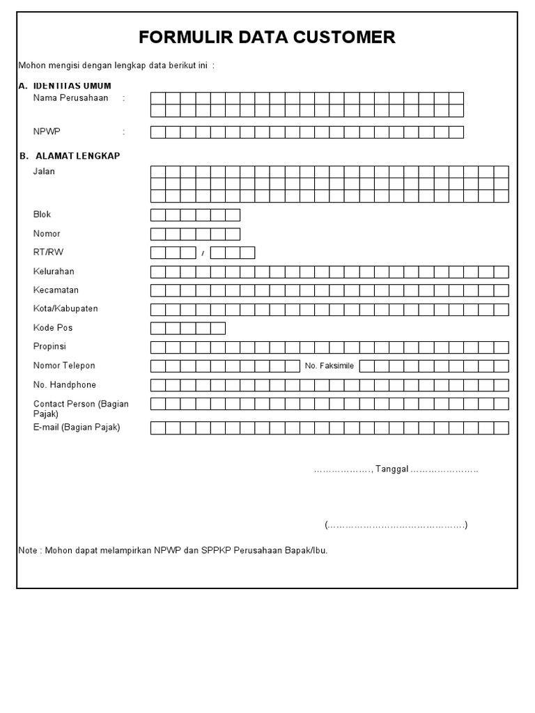 Form Data E-Faktur | PDF