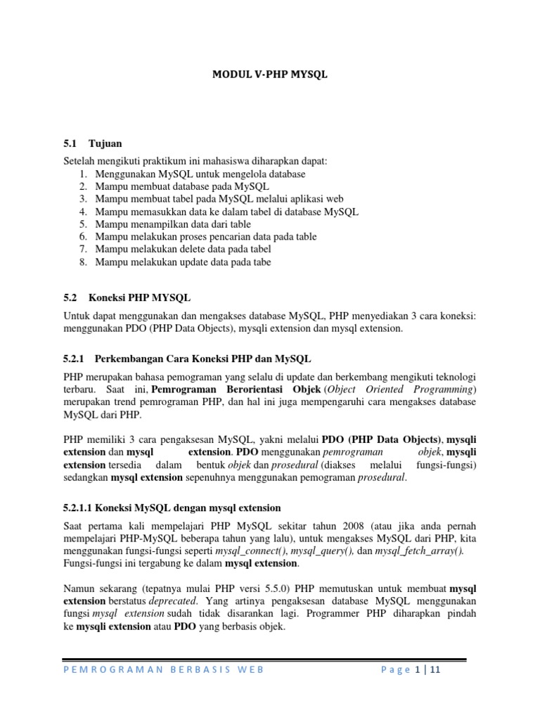 Koneksi PHP MySQL: PDO vs Mysqli | PDF | Seni | Komputer