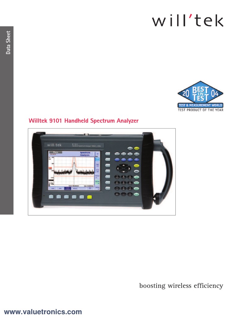 Spekrum Analyzer - Willtek 9101 | PDF | Decibel | Hertz