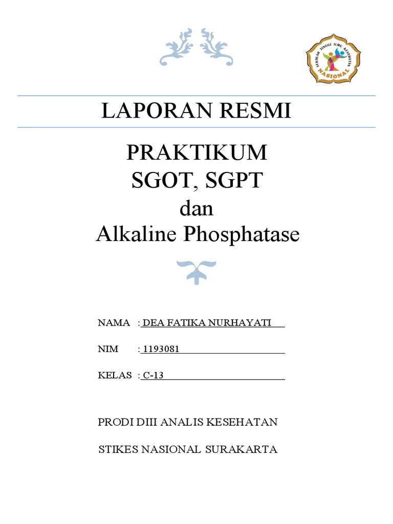 Dea Fatika Nurhayati - C 13 - Sgot - SGPT - Alp | PDF