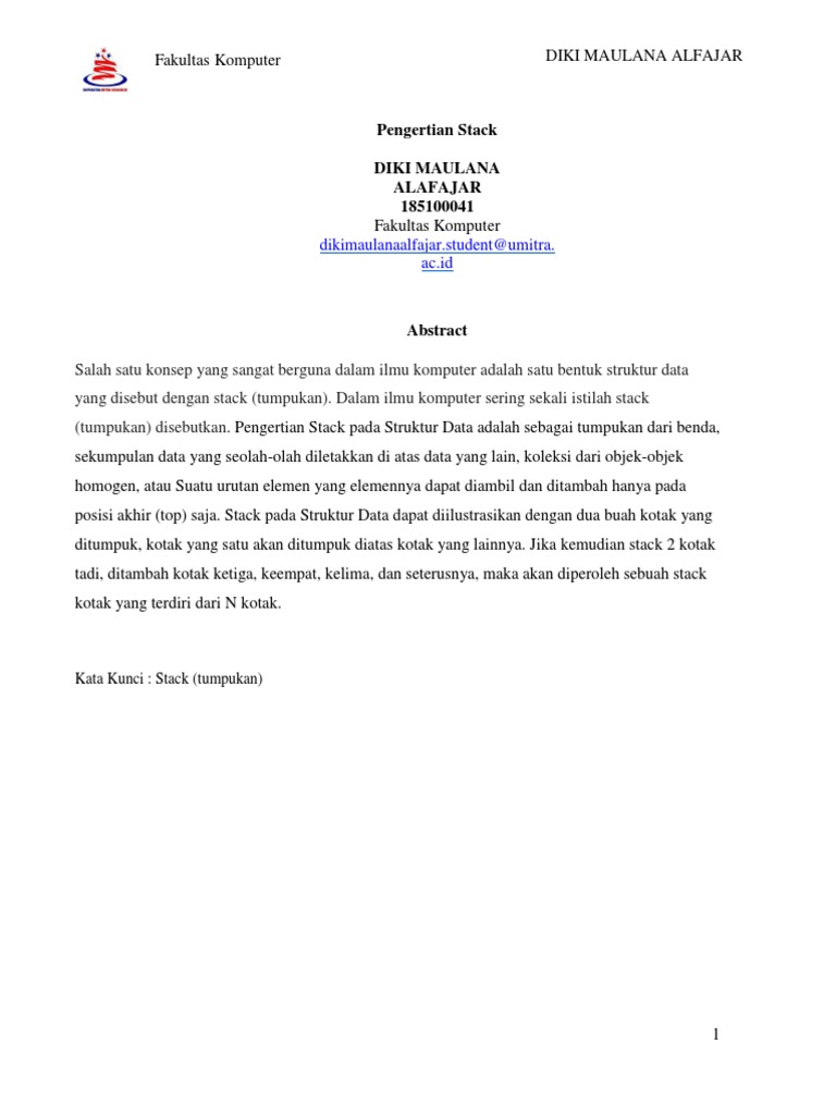 Struktur Data (Pengertian Stack) | PDF