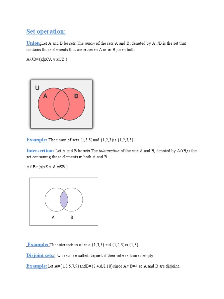 Discrete Structures 4 | PDF | Intersection (Set Theory) | Mathematical Objects