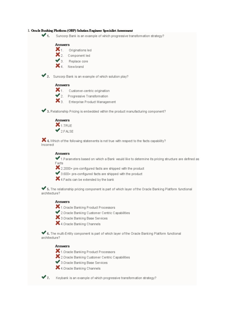 Oracle Banking Platform (OBP) Solution Engineer Specialist Dump | PDF ...