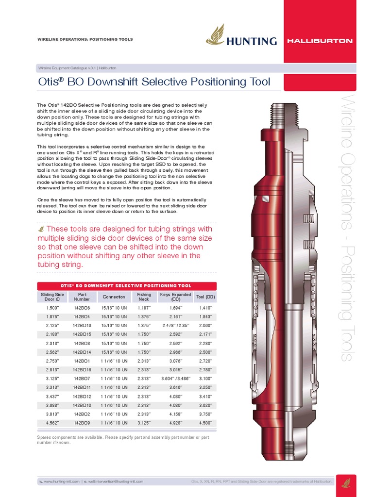 Otis BO Downshift Selective Positioning Tool: Halliburton | PDF | Equipment | Manufactured Goods
