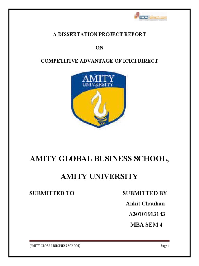 Amity Global Business School, Amity University: A Dissertation Project ...