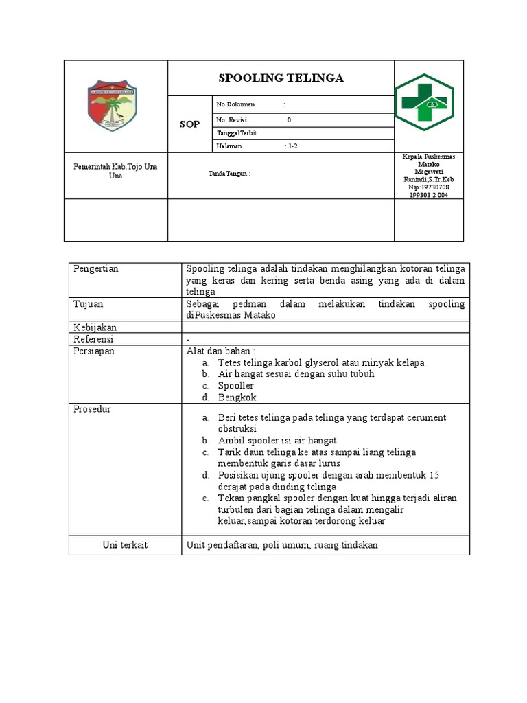 Sop Spooling Telinga | PDF