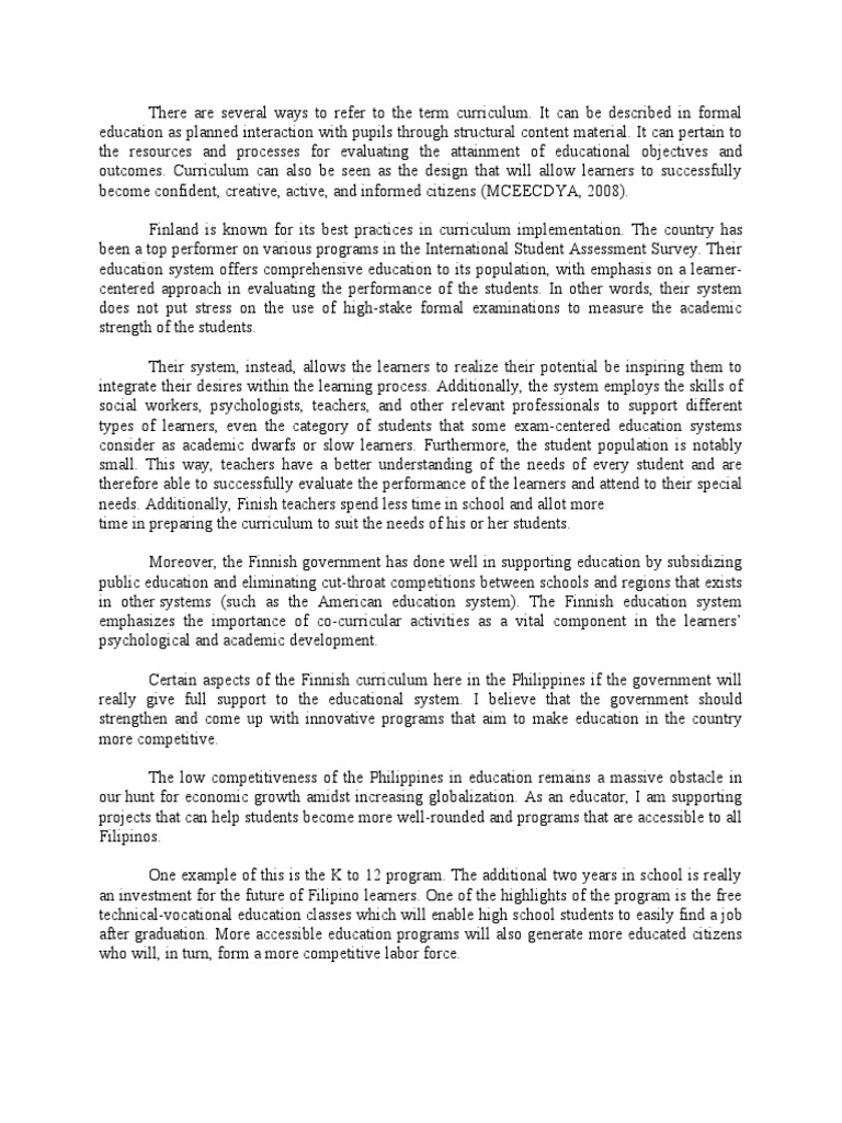 Internalization of Education | PDF | Teachers | Curriculum