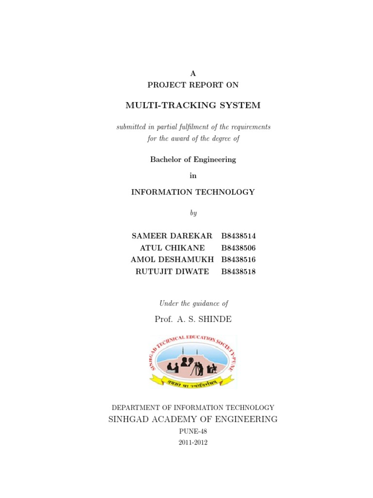 Multi-Tracking System: Department of Information Technology | PDF | Use ...