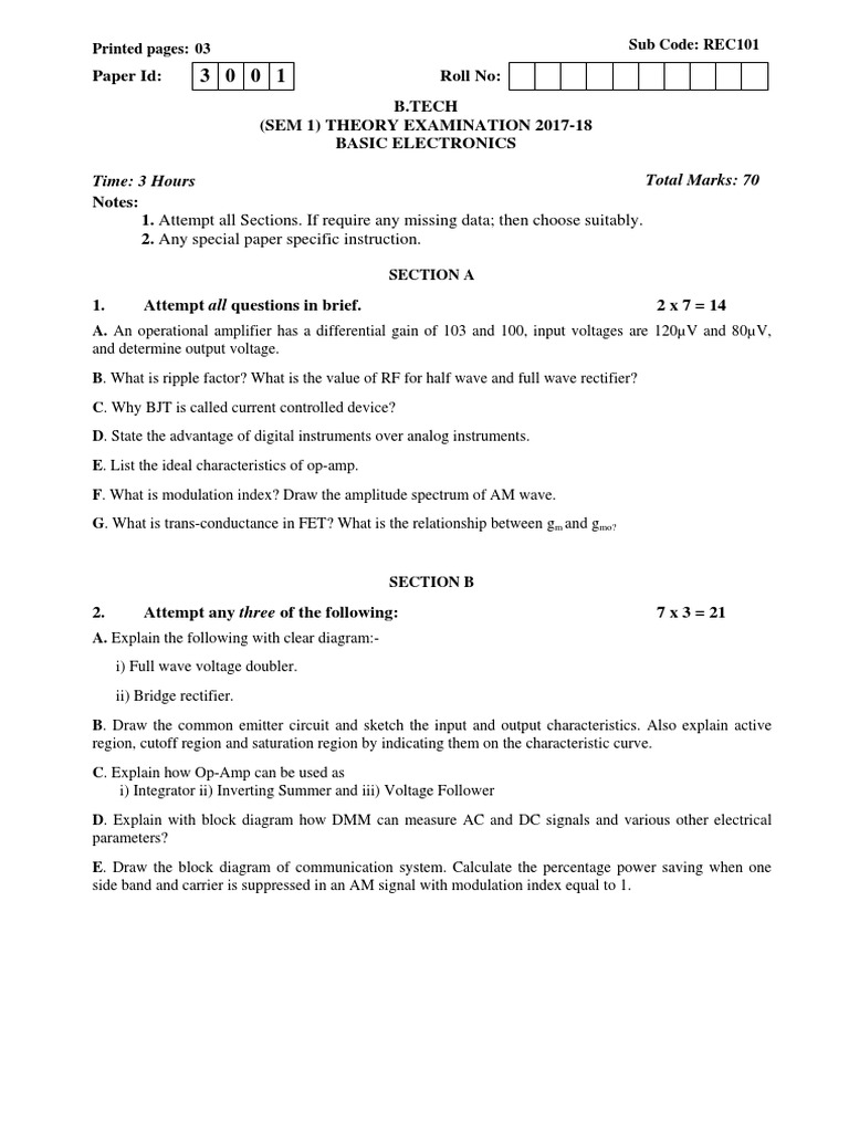 Attempt All Sections. If Require Any Missing Data Then Choose Suitably | PDF | Operational ...