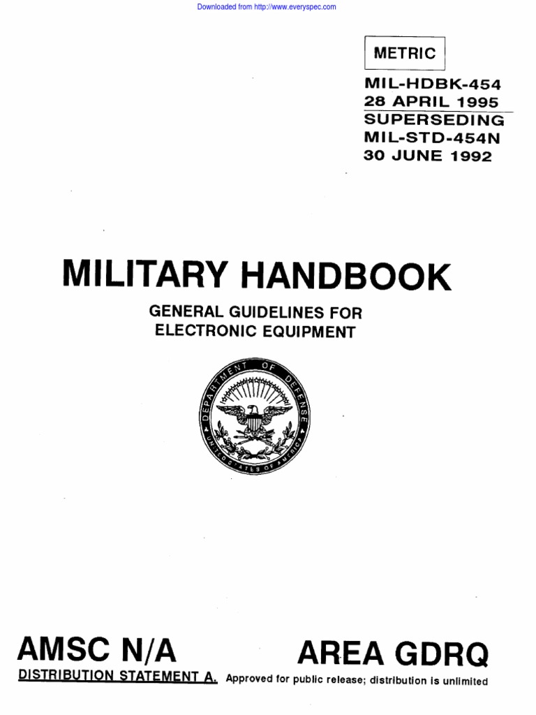 Military Handbook General Guidelines for Electronic Equipment | PDF ...