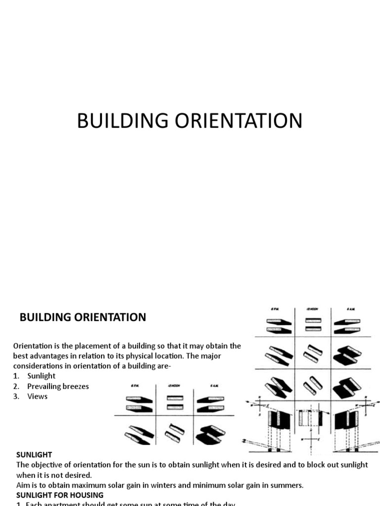 Building Orientation Guide | PDF | Wound | Sun