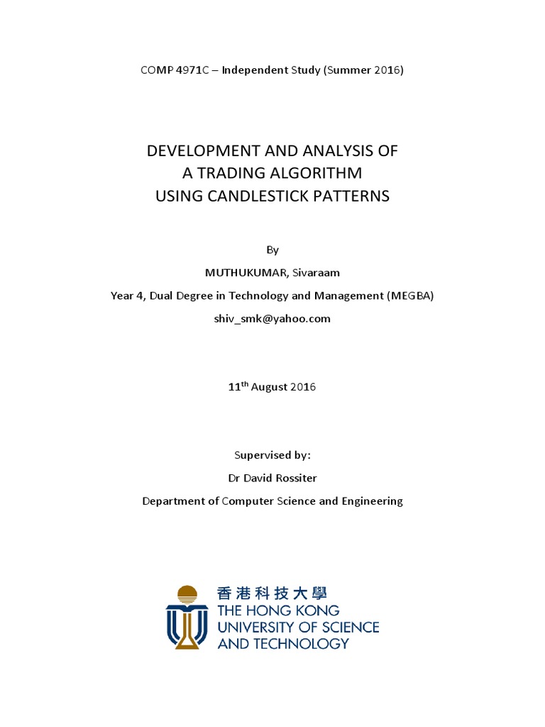 Development And Analysis Of A Trading Algorithm Using Candlestick Patterns Pdf Algorithmic