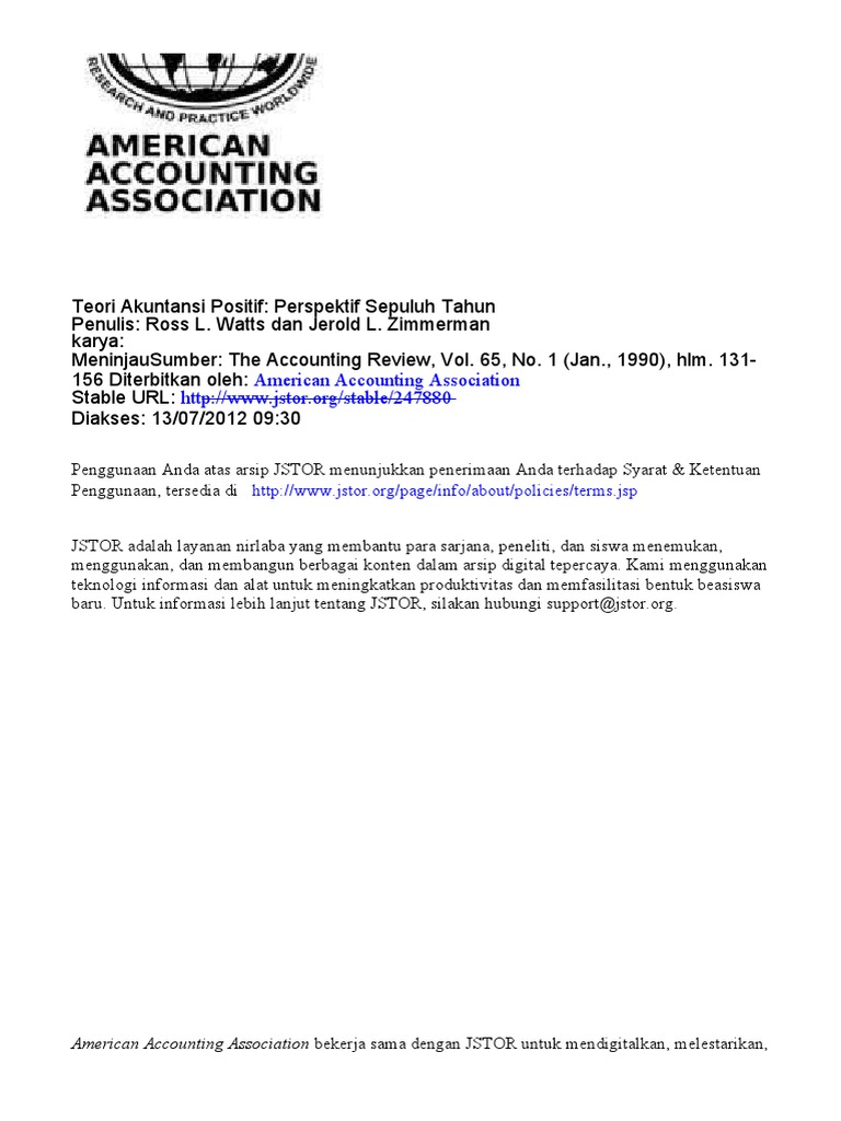Translated Copy of Positive Accounting Theory | PDF