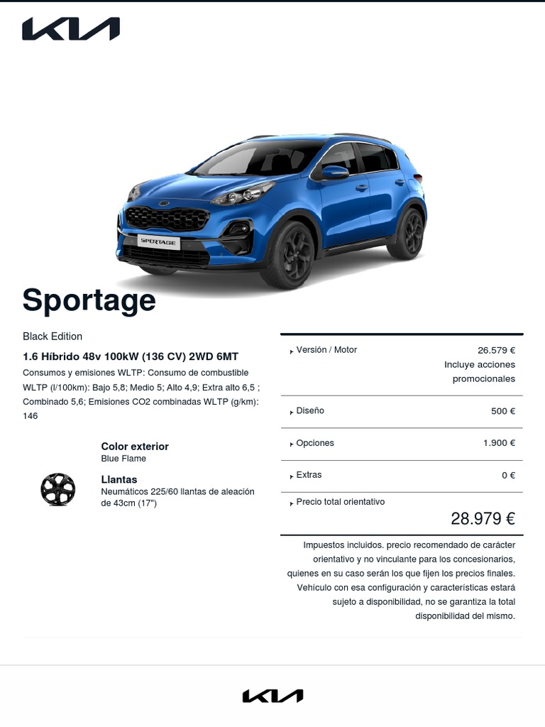 Kia Configurator Sportage Black - Edition 20210618 | PDF | Vehículo de ...