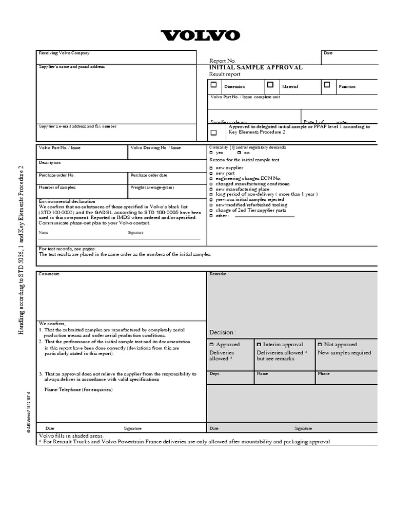 Initial Sample Approval: Decision | PDF | Business | Manufacturing And ...