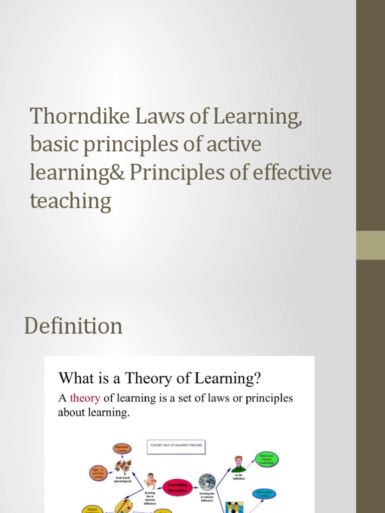 Thorndike's Laws of Learning Explained | PDF | Behavior Modification ...