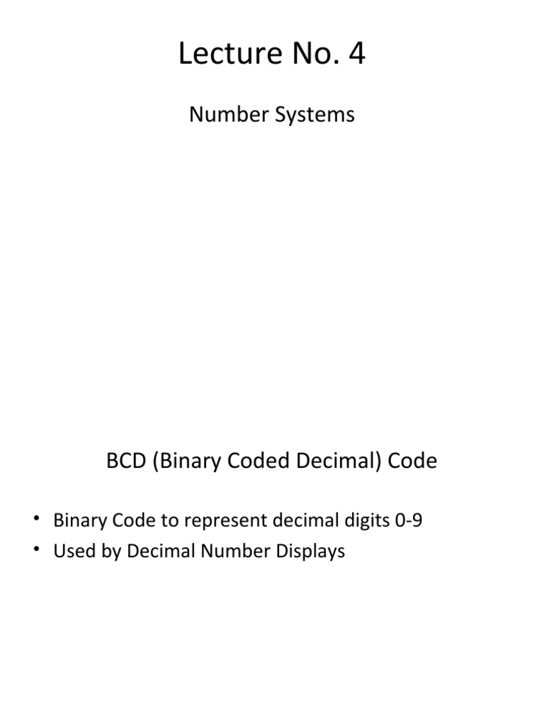 Lec 04 (CODES) | PDF | Binary Coded Decimal | Ascii