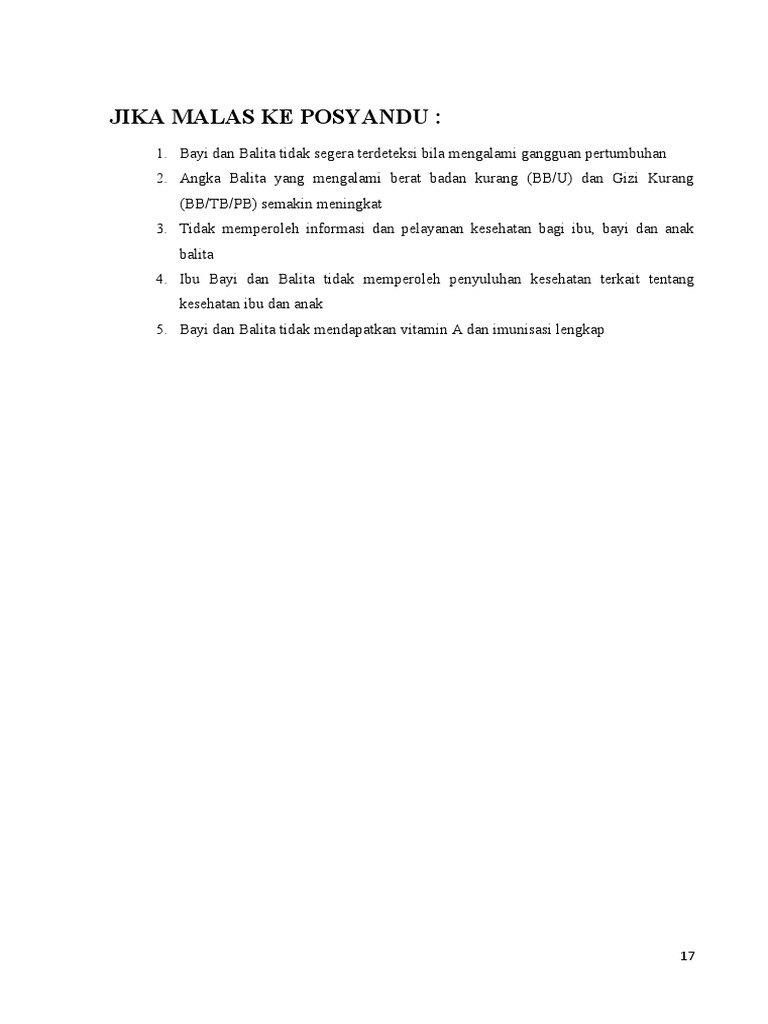 Jika Malas Ke Posyandu | PDF