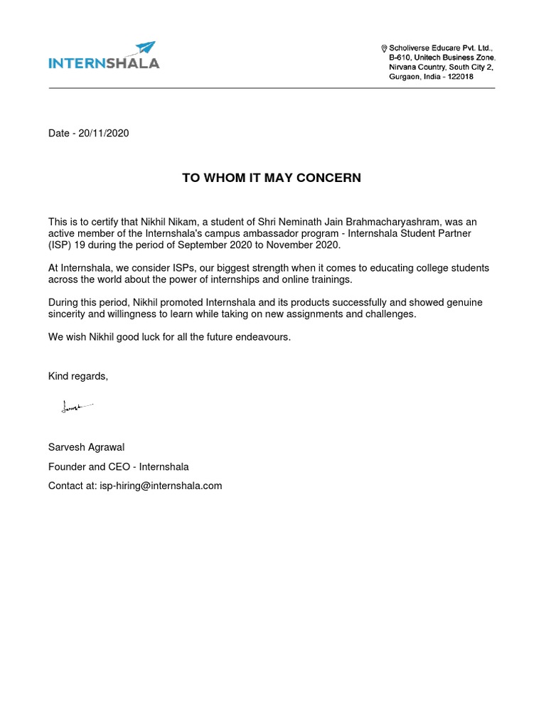 ISP 19 Completion Letter | PDF