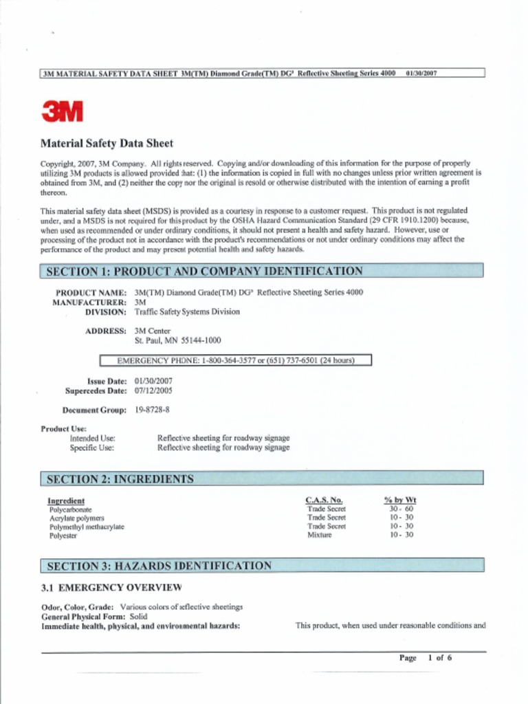 3M MSDS | PDF