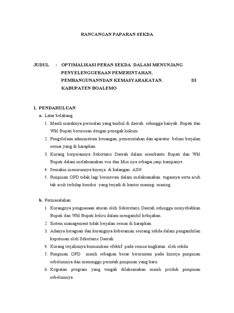 (Edit) Rancangan Paparan Sekda | PDF