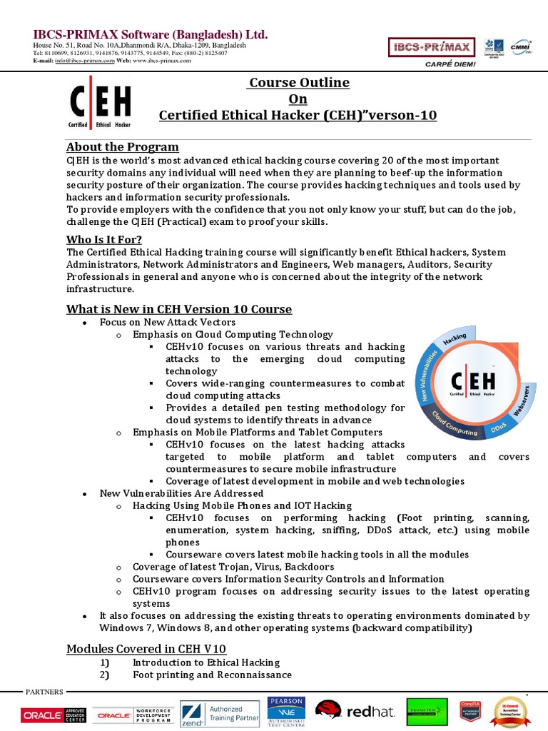 Course Outline On Certified Ethical Hacker v10 - 2020 | PDF | Security ... Course Outline On Certified Ethical Hacker v10 - 2020 | PDF | Security ...