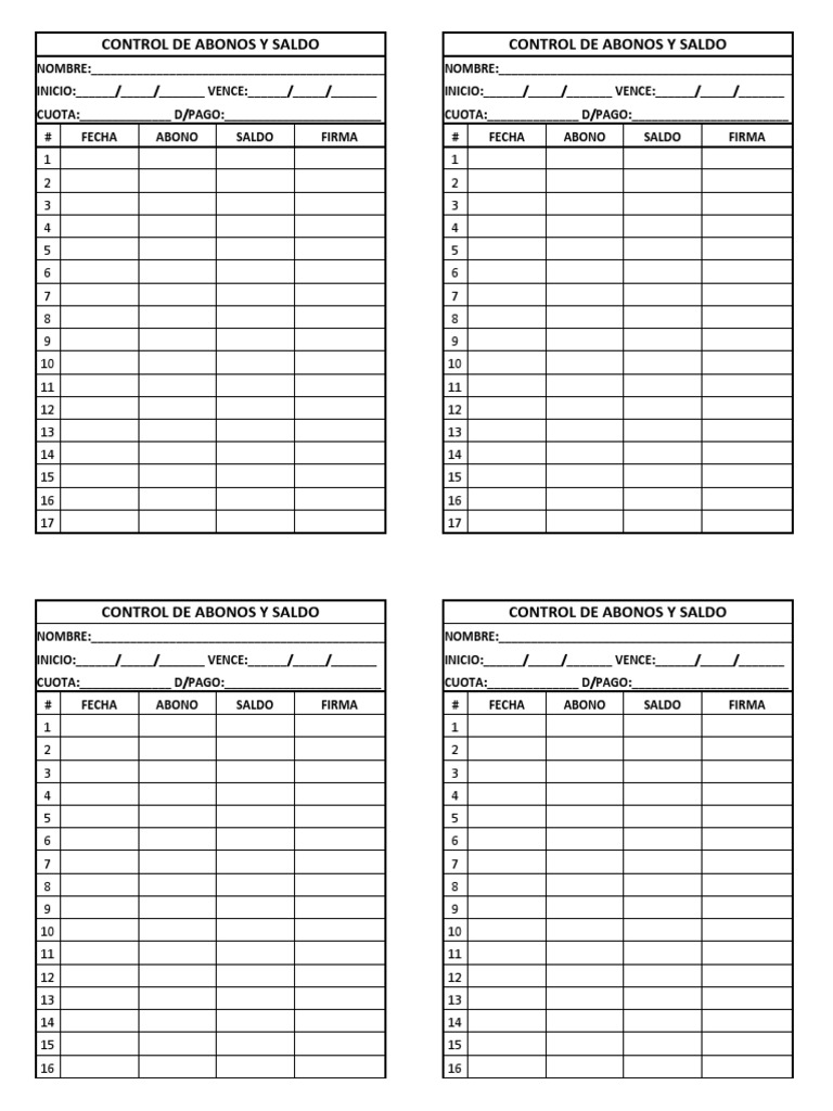 Formatos de Control de Pagos | PDF