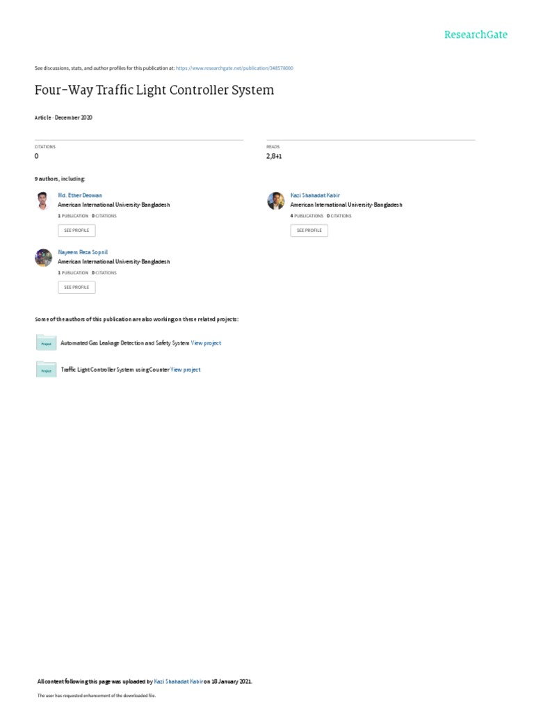 Traffic Light Controller System Using Counter | PDF | Traffic | Traffic ...