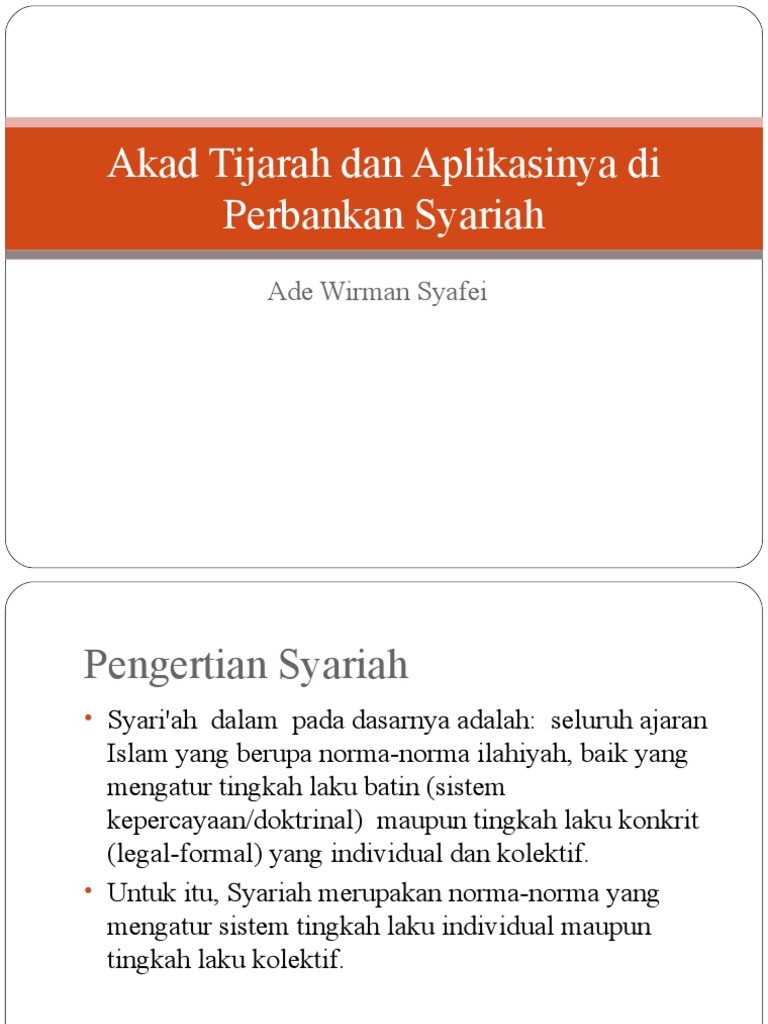 Akad Tijarah dalam Perbankan Syariah | PDF