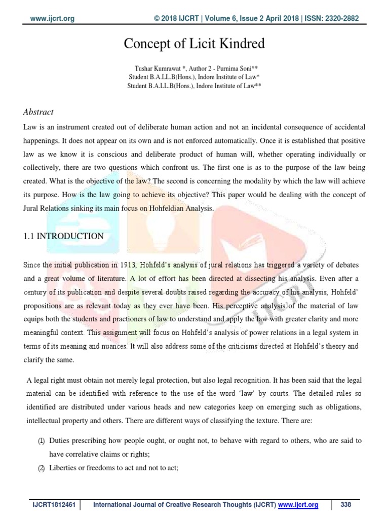 Hohfeld 1 | PDF | Citizenship | Rights