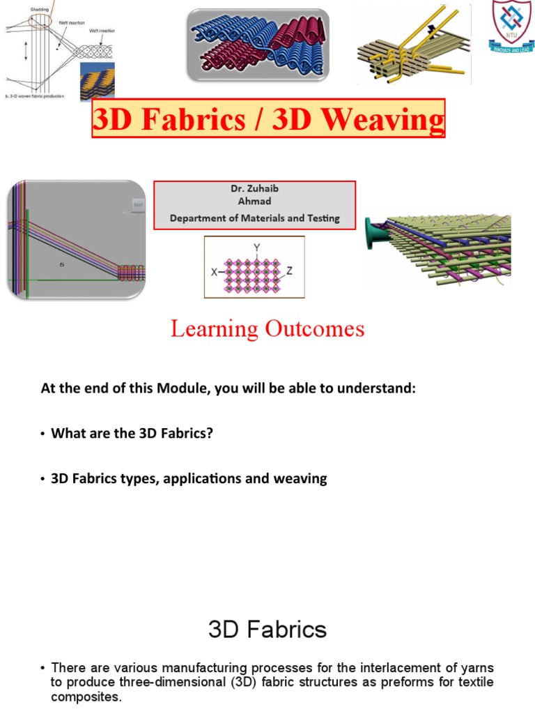 M3 - 3D Fabrics-01 Lec-3 | Download Free PDF | Textiles | Weaving
