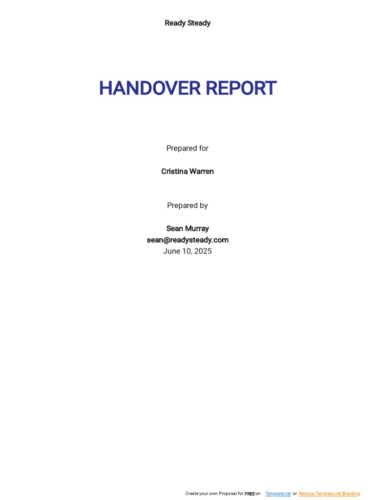 Handover Report Template | PDF | Web Design | World Wide Web