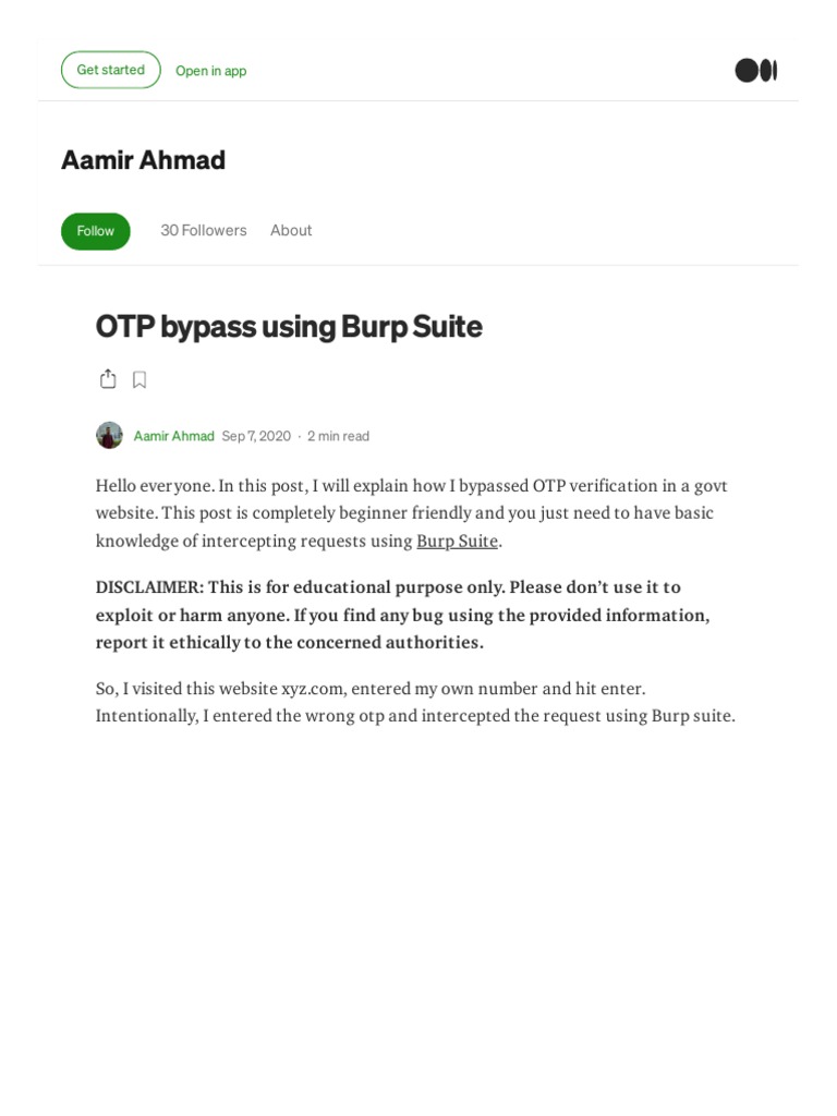 Bypassing One-Time Passwords Using Burp Suite: A Beginner-Friendly ...