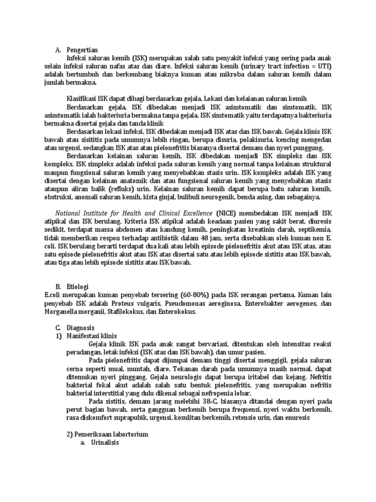 National Institute For Health and Clinical Excellence (NICE) Membedakan ISK Menjadi ISK | PDF