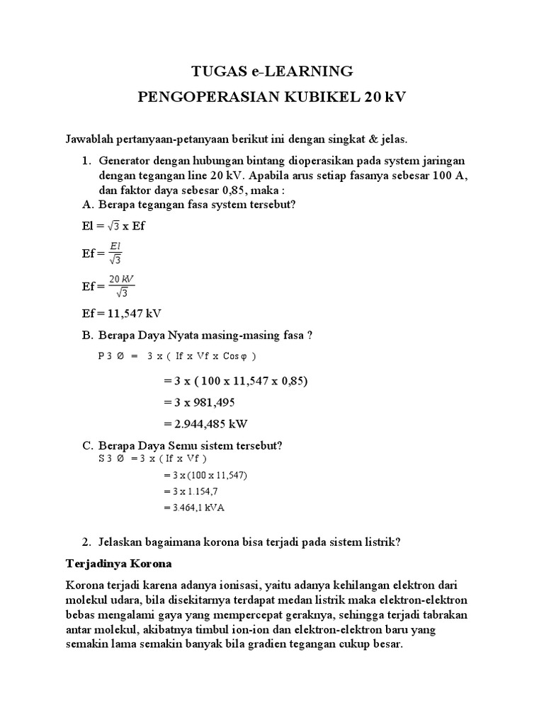 Tugas Kubikel 20 KV | PDF