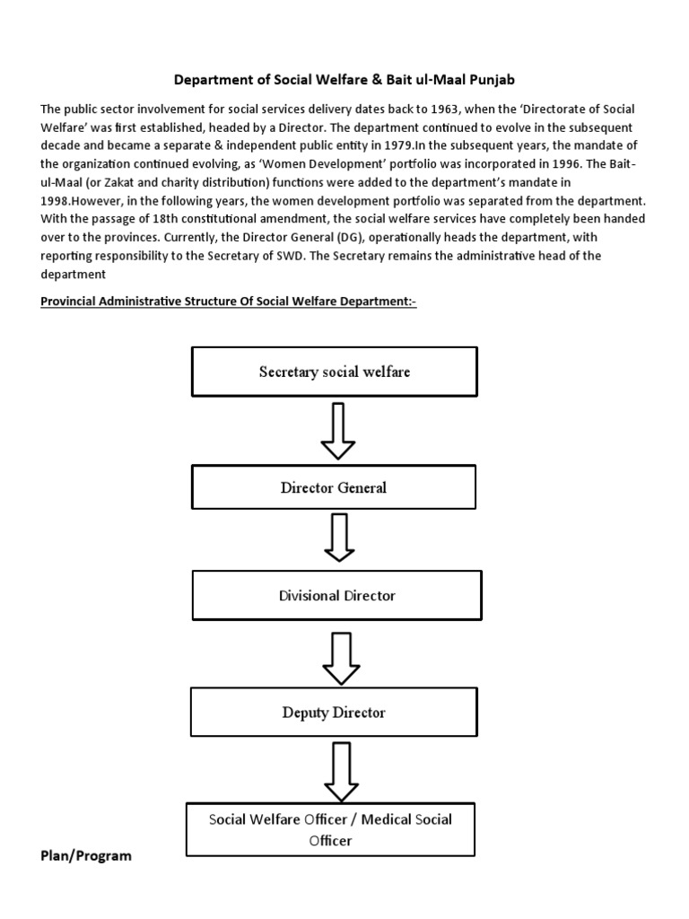Provincial Administrative Structure of Social Welfare Department | PDF ...