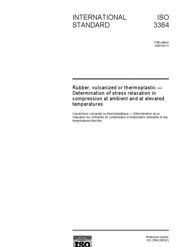 ISO 3384 2005-Stress Relaxation | PDF | International Organization For ...