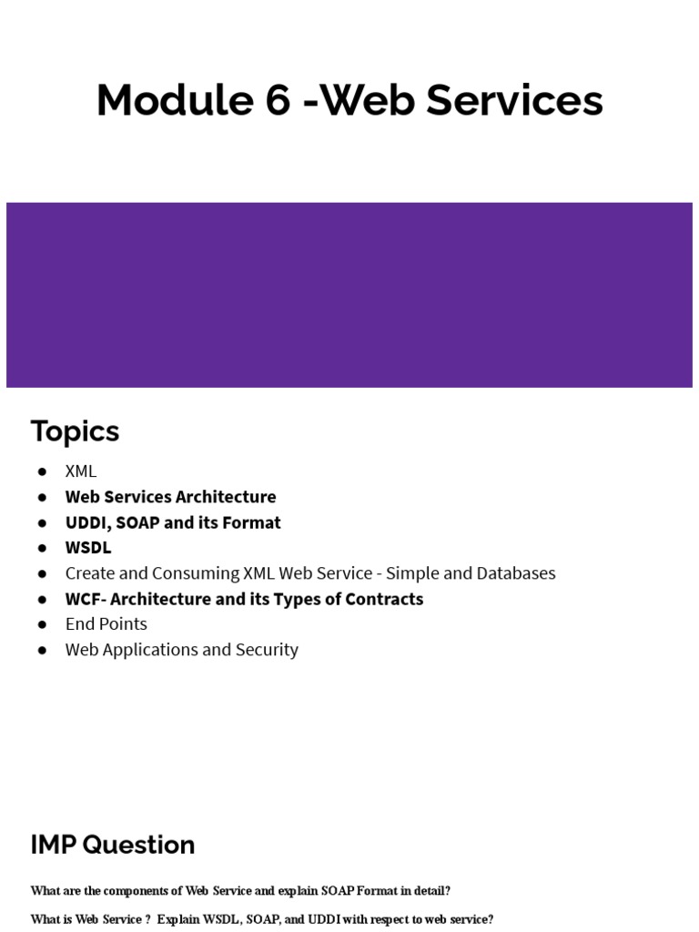 Unit 6 Web Services Pdf Windows Communication Foundation Web Service